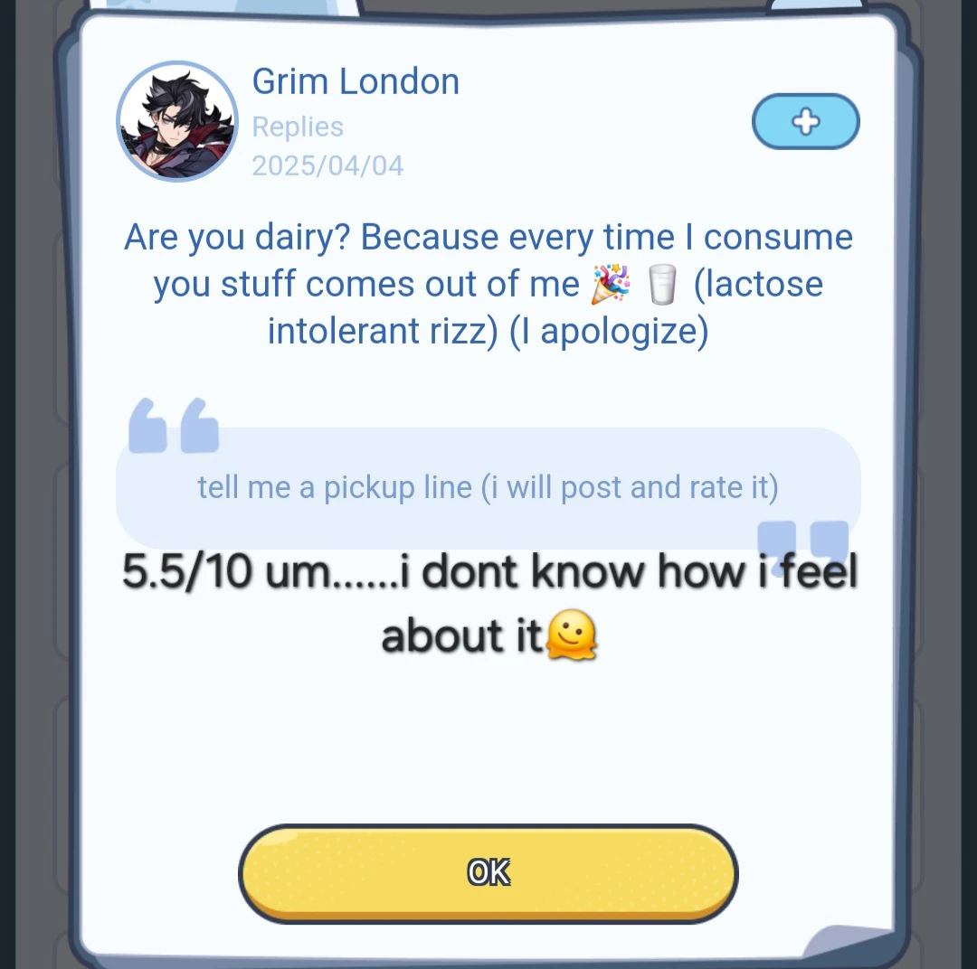 Rating bottlemi pickuplines/rizz Genshin Impact | HoYoLAB