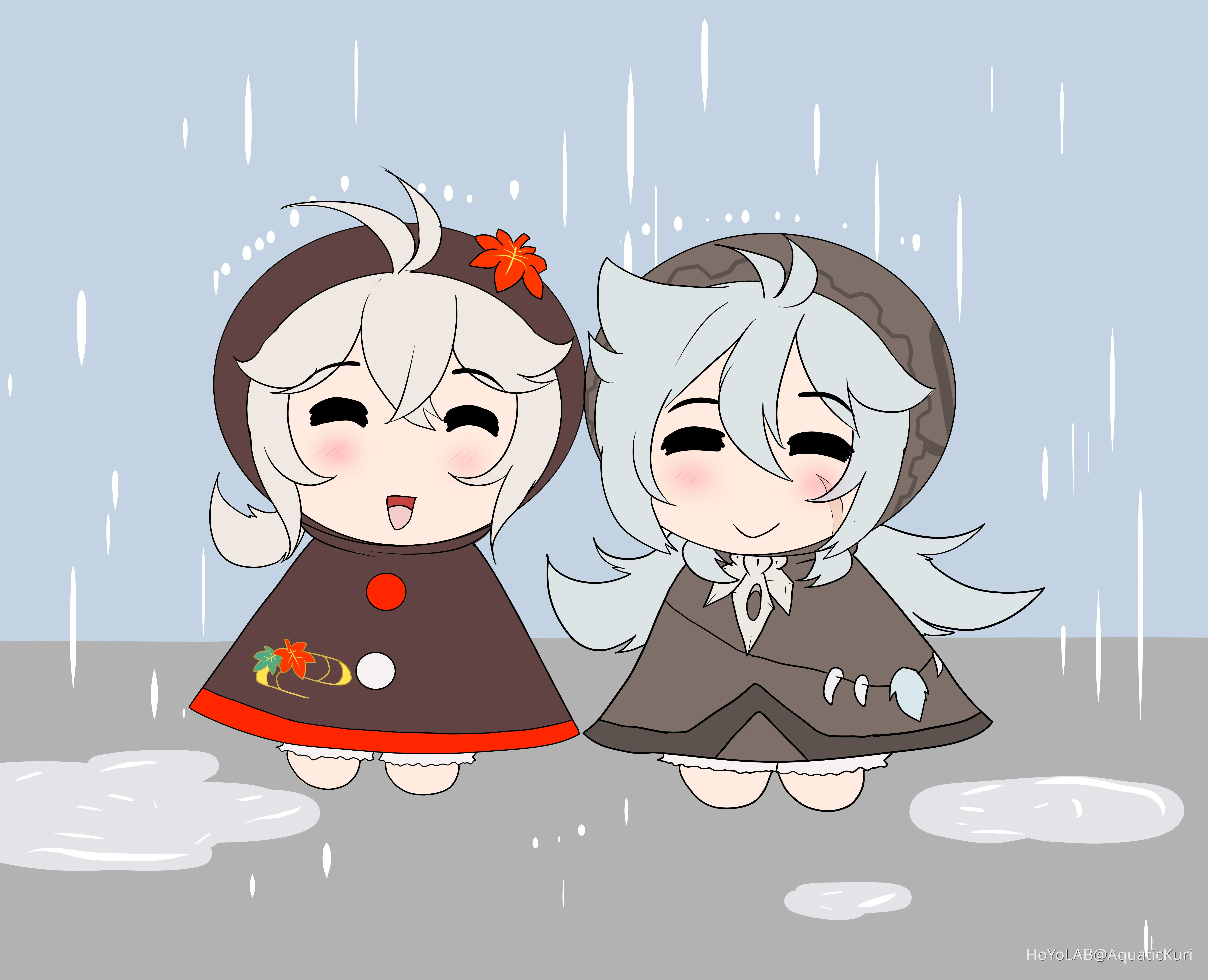 Rainy days with Razor and Kazuha Genshin Impact | HoYoLAB