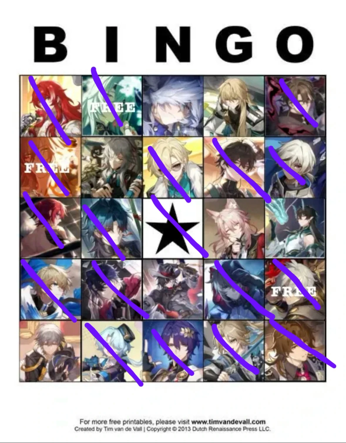 HSR Men Bingo Honkai: Star Rail | HoYoLAB