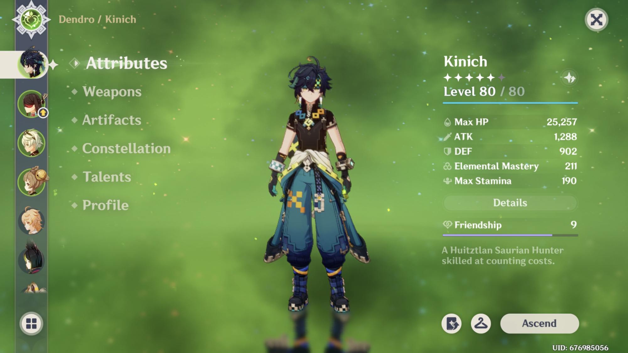 My kinich build at AR 50 Genshin Impact | HoYoLAB