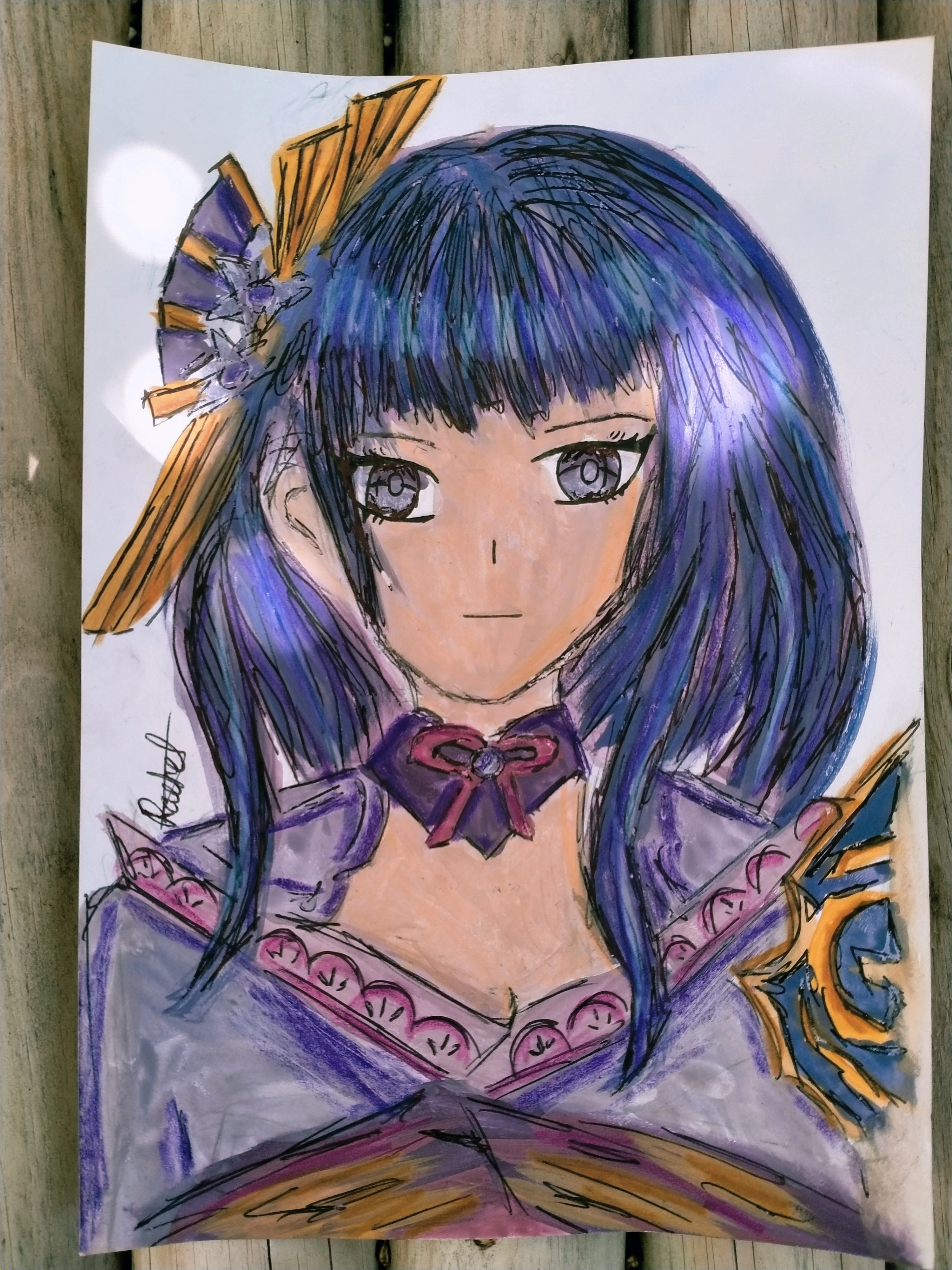 Raiden Shogun Watercolour painting Genshin Impact | HoYoLAB