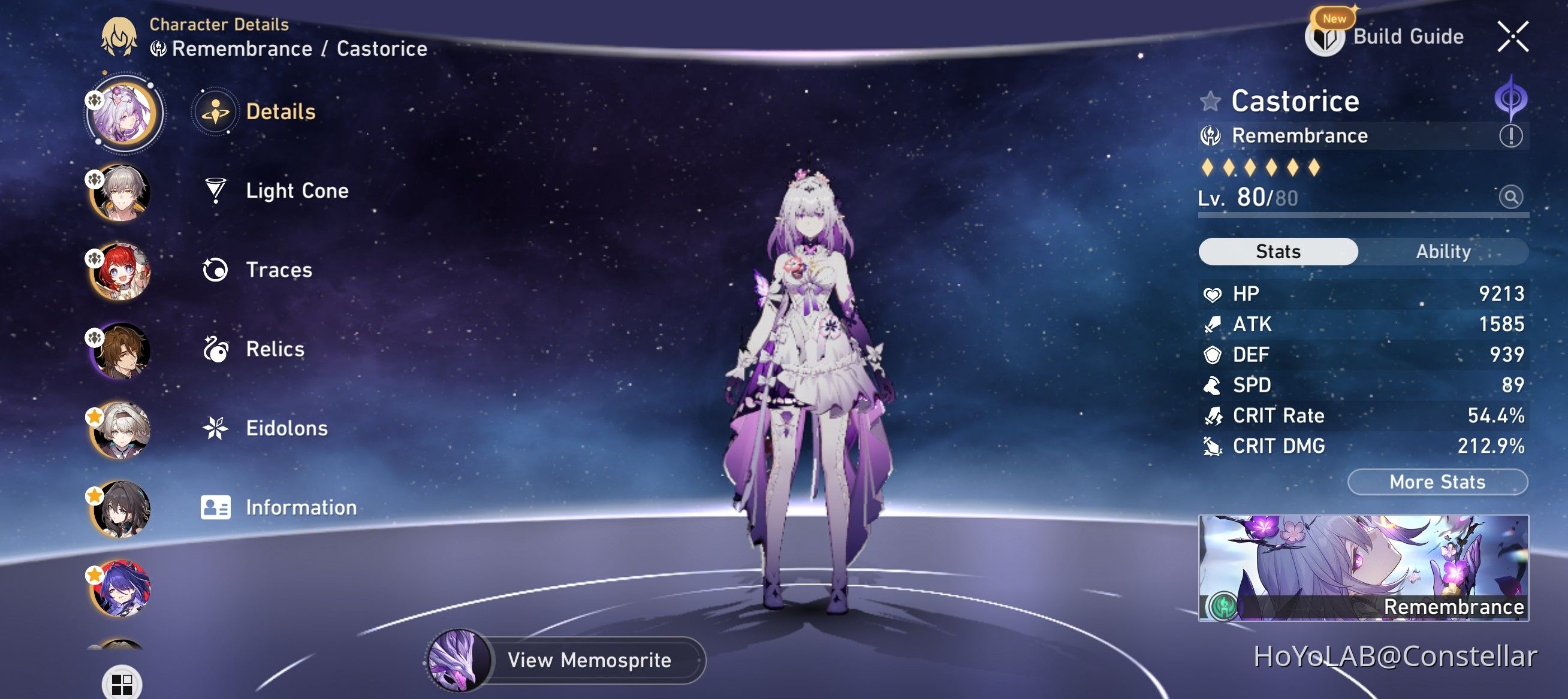 My current castorice build Honkai: Star Rail | HoYoLAB