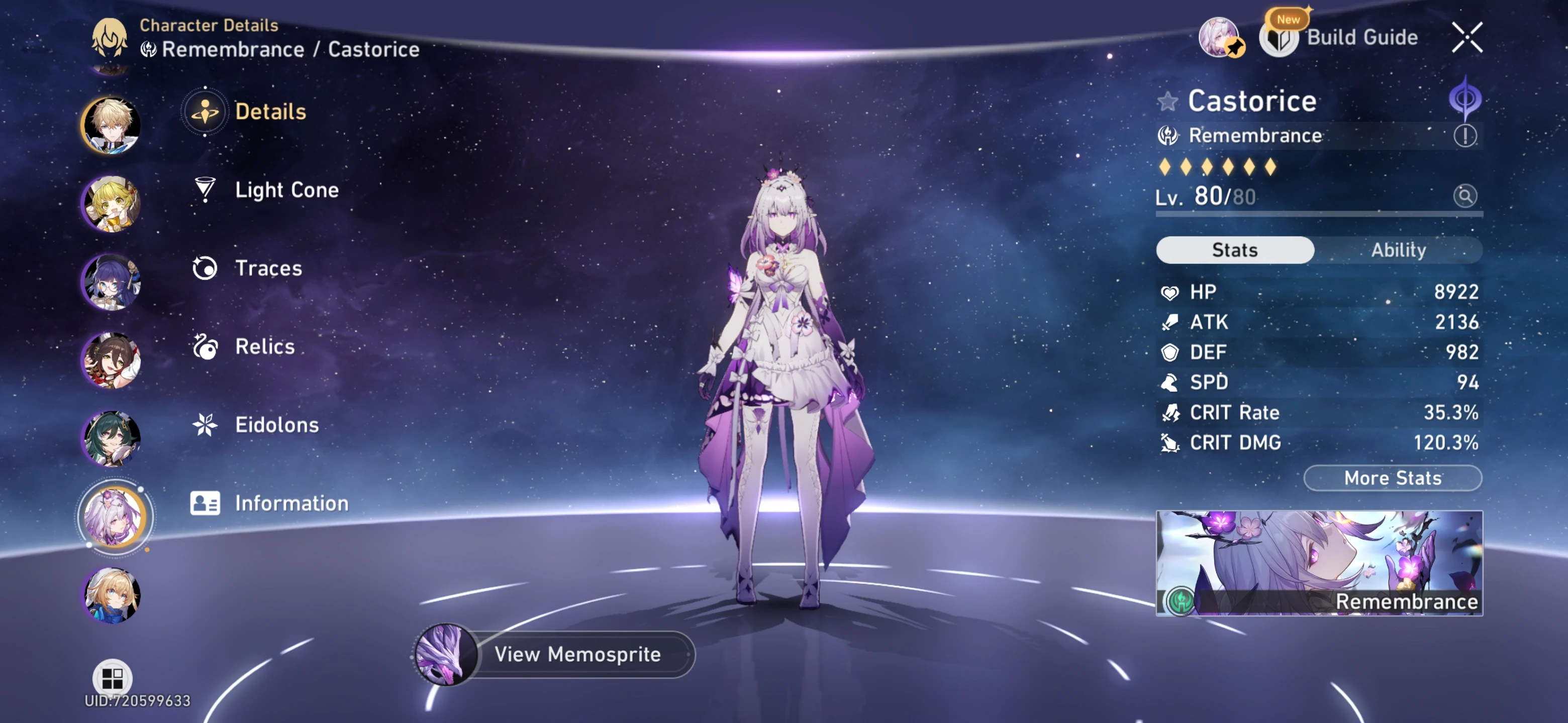 Day 1 Castorice Build Honkai: Star Rail | HoYoLAB