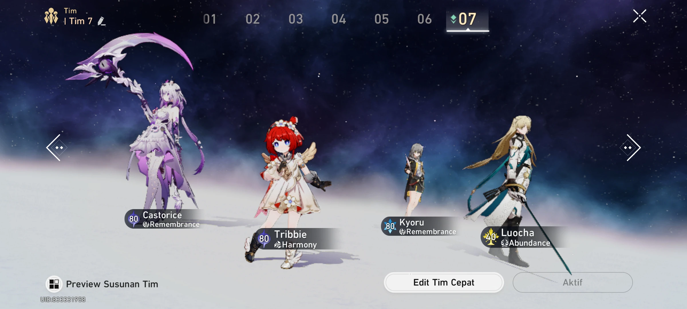 Castorice and team (F2P) Honkai: Star Rail | HoYoLAB