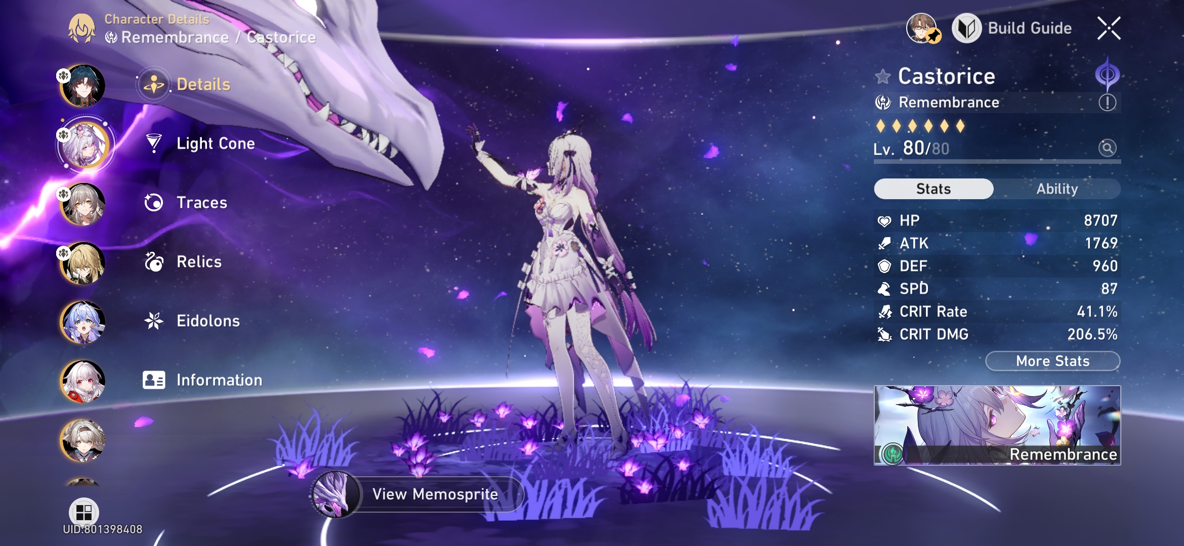 Castorice build Honkai: Star Rail | HoYoLAB