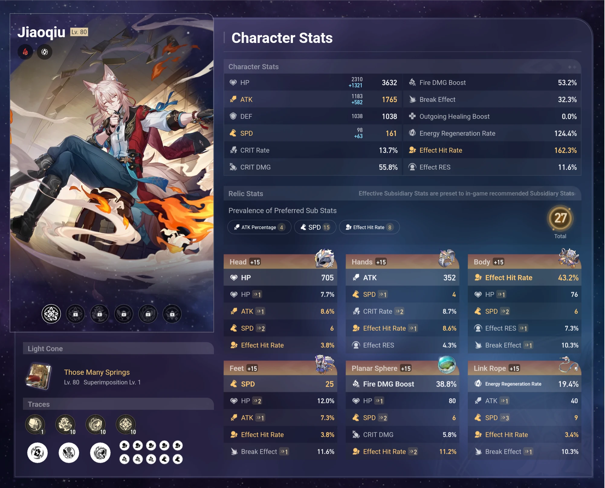 Jiaoqiu build v1 Honkai: Star Rail | HoYoLAB