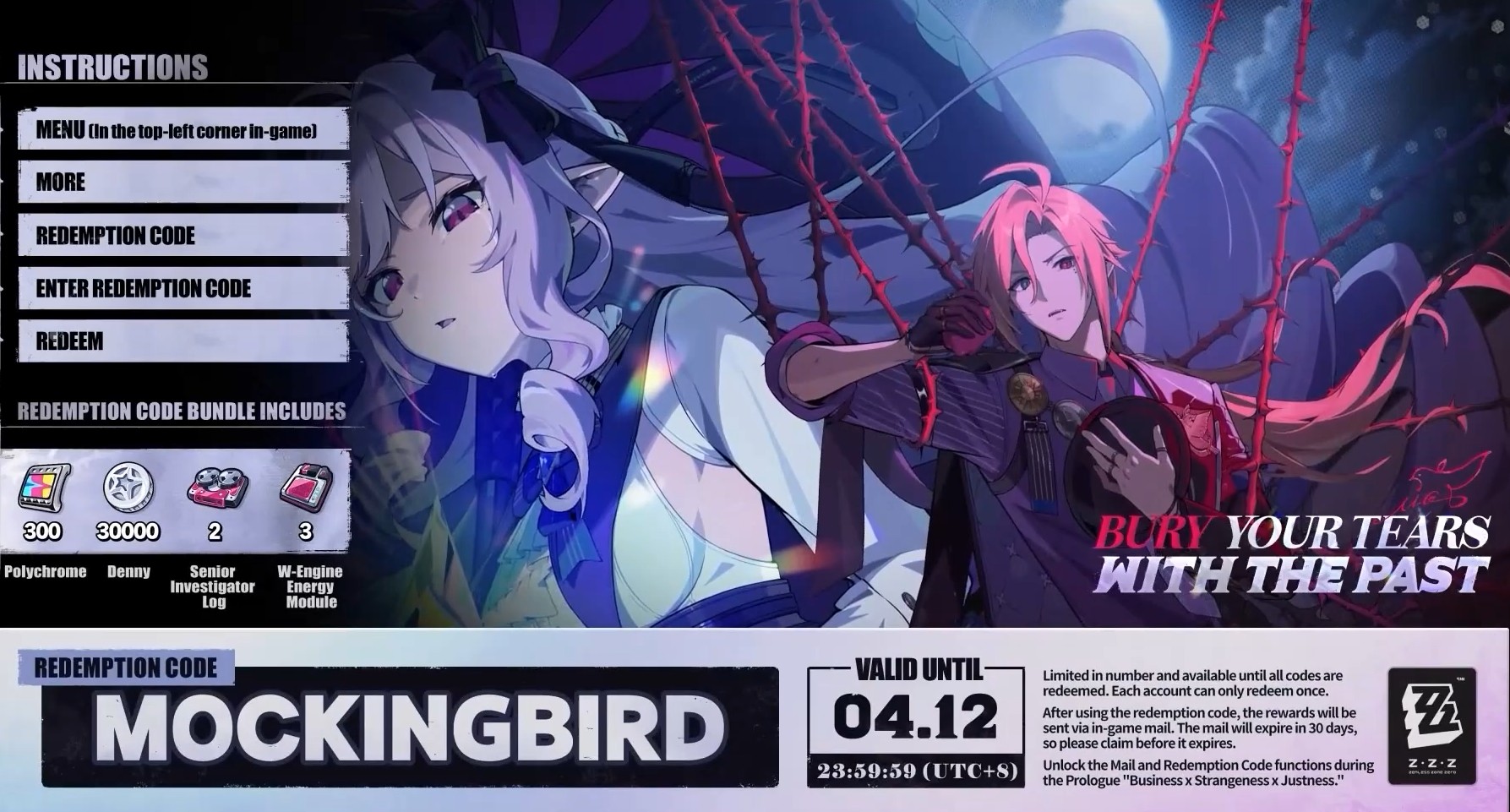 VERSION 1.7 REDEMPTION CODE! - "MOCKINGBIRD" Zenless Zone Zero | HoYoLAB