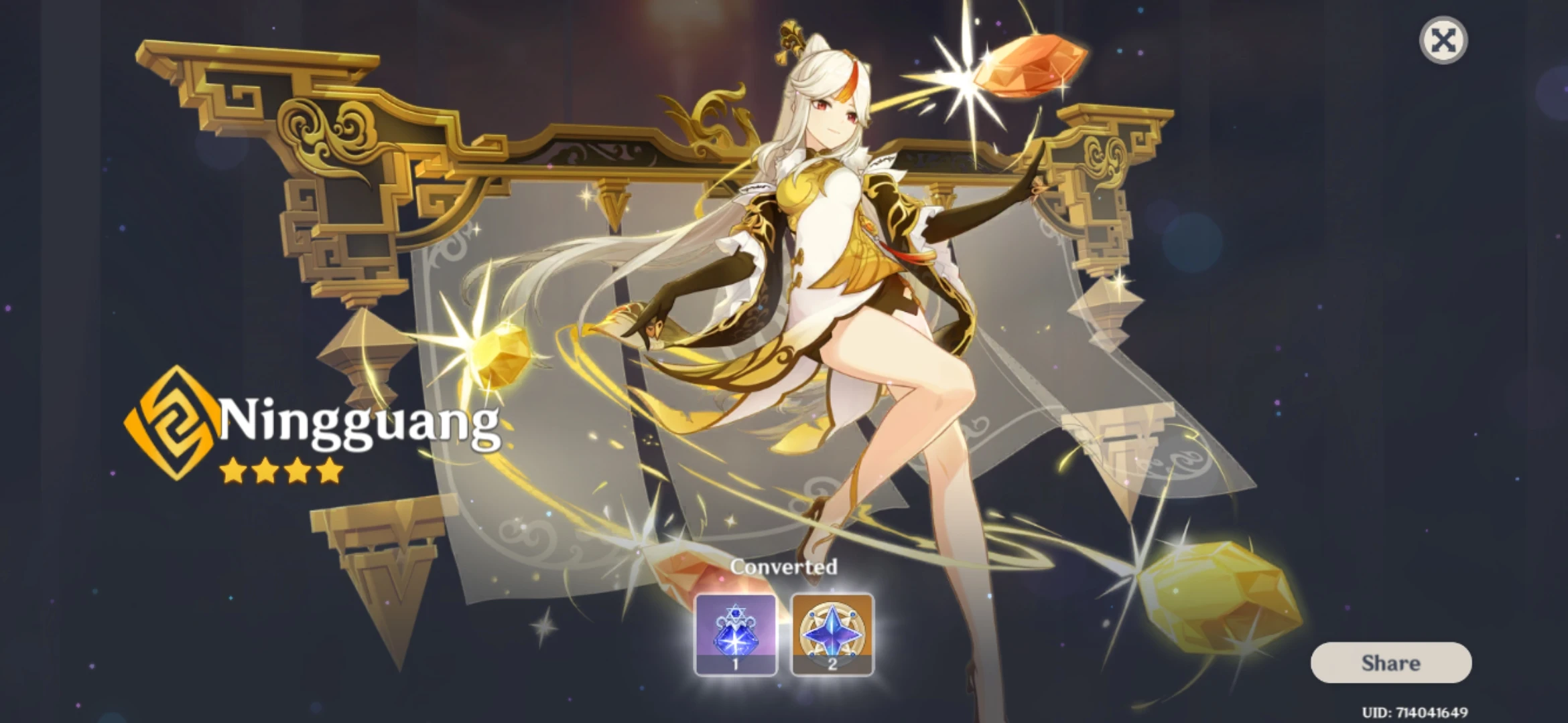 I just got Ningguang on the WEAPON banner and finalised her cons ...