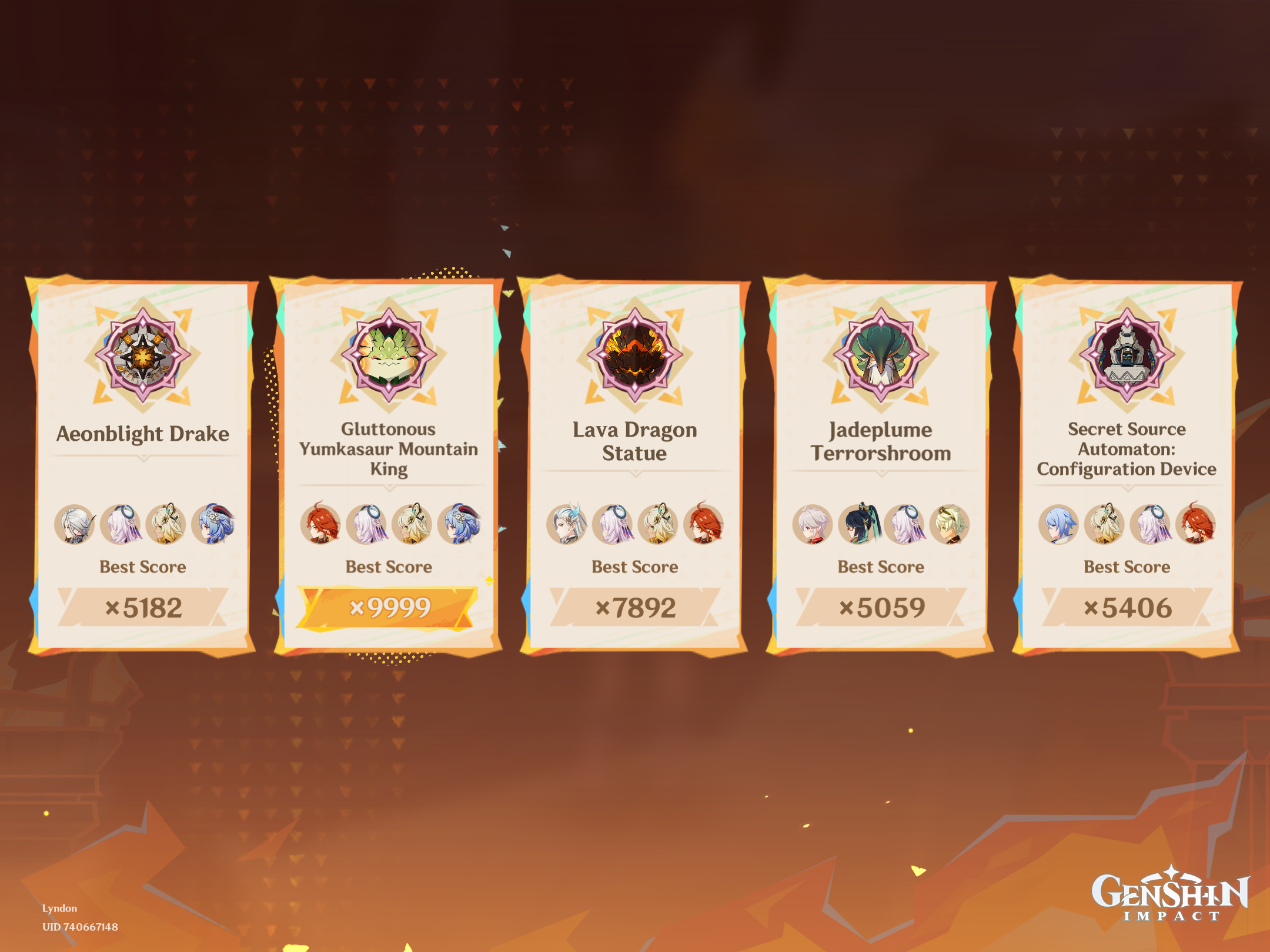 Completed using 5 different teams But no more hp bars HOYO😡😡 Genshin ...