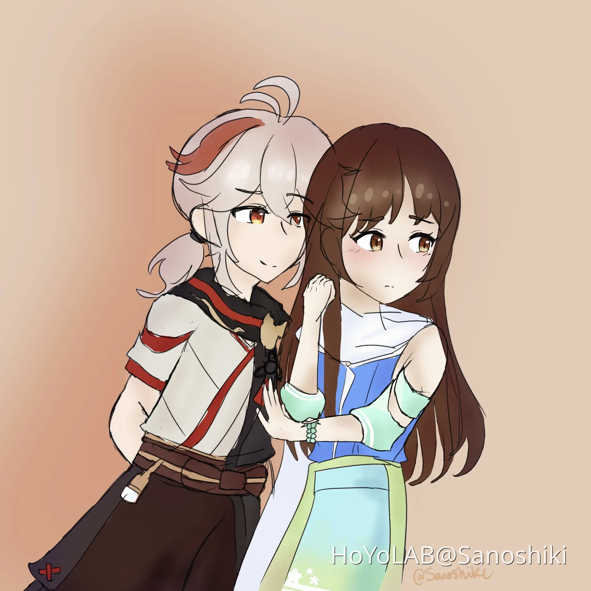 (Quick rush sketch) Day 11 - Kazuha teases Hikari Genshin Impact | HoYoLAB