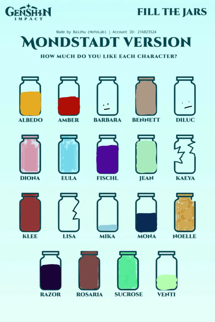 Fill in the jars trend Genshin Impact | HoYoLAB