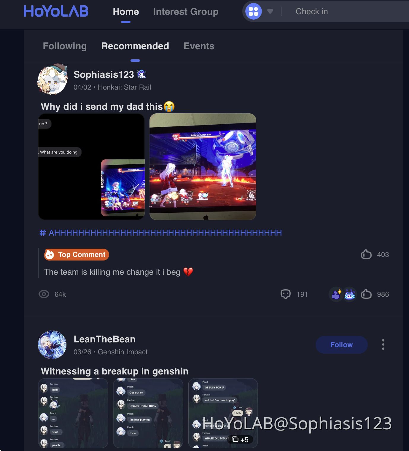 Why the skibidi hell am I on the recommended page | HoYoLAB