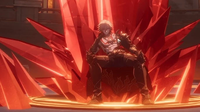 I'd been wondering who Mydei on his throne reminded me of! Honkai: Star ...