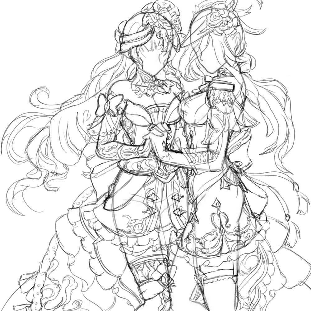 Navia x Clorinde Sketch Genshin Impact | HoYoLAB