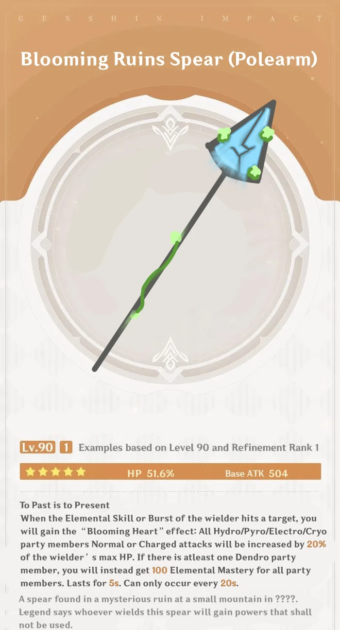 (FAN-MADE) Blooming Ruins Spear Genshin Impact | HoYoLAB