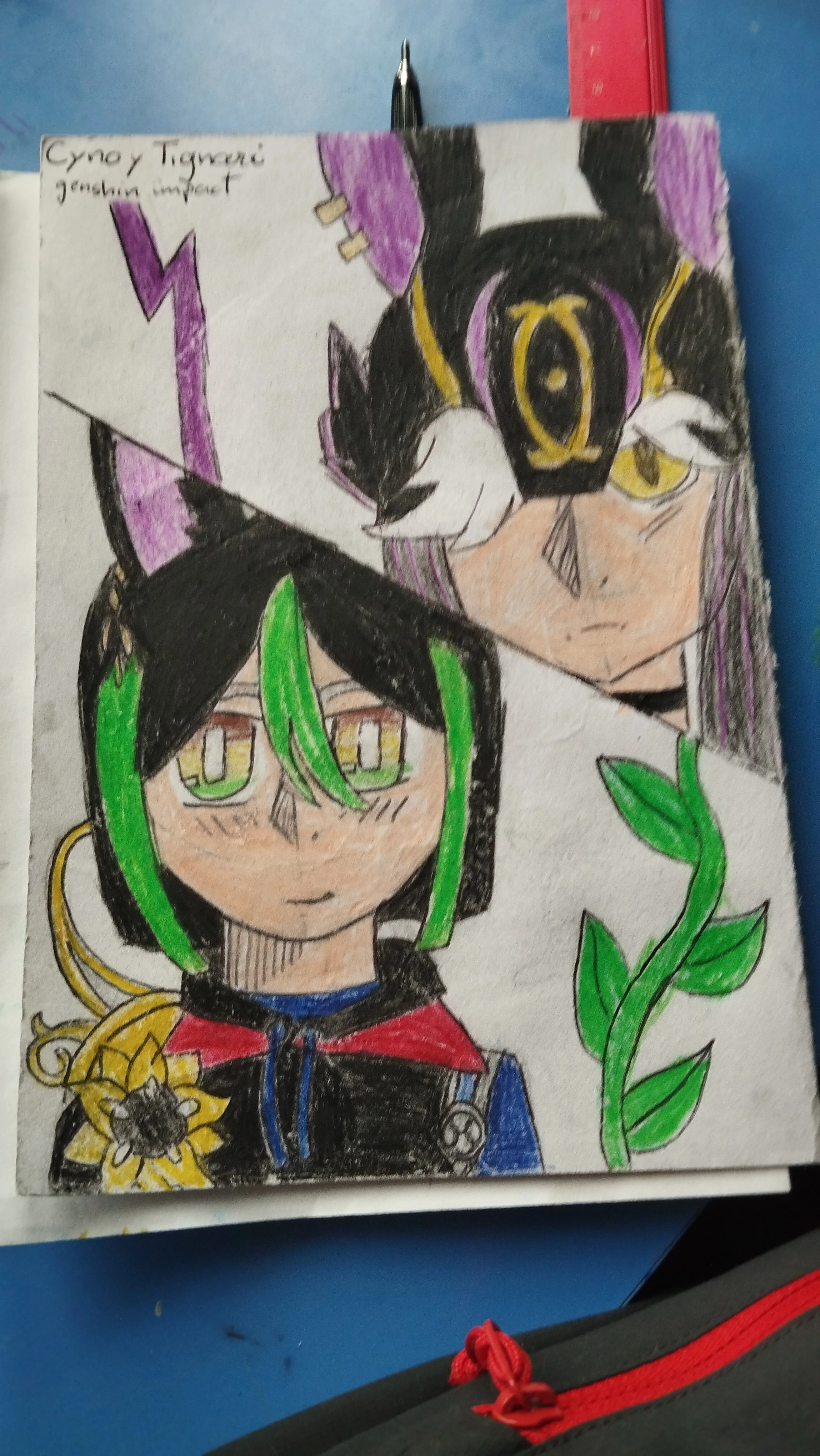 dibujo de tignari y cyno Genshin Impact | HoYoLAB
