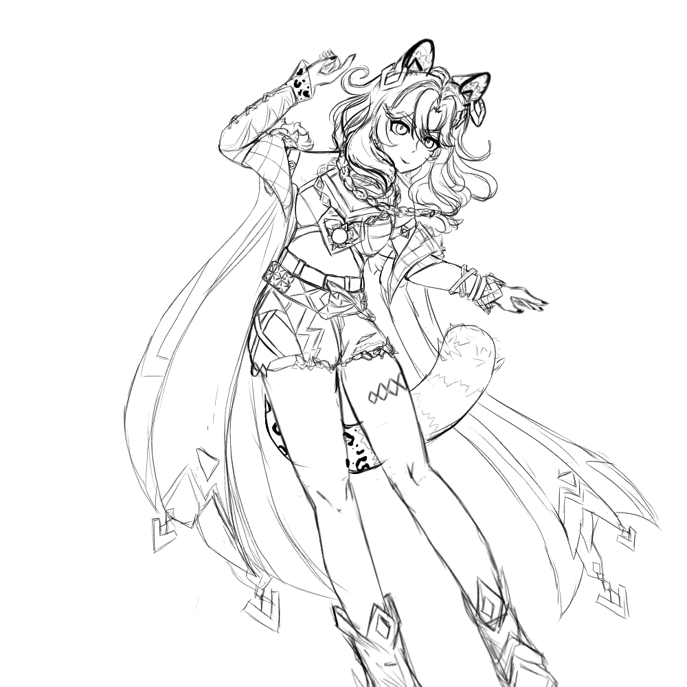 Xilonen fan art (line art) Genshin Impact | HoYoLAB