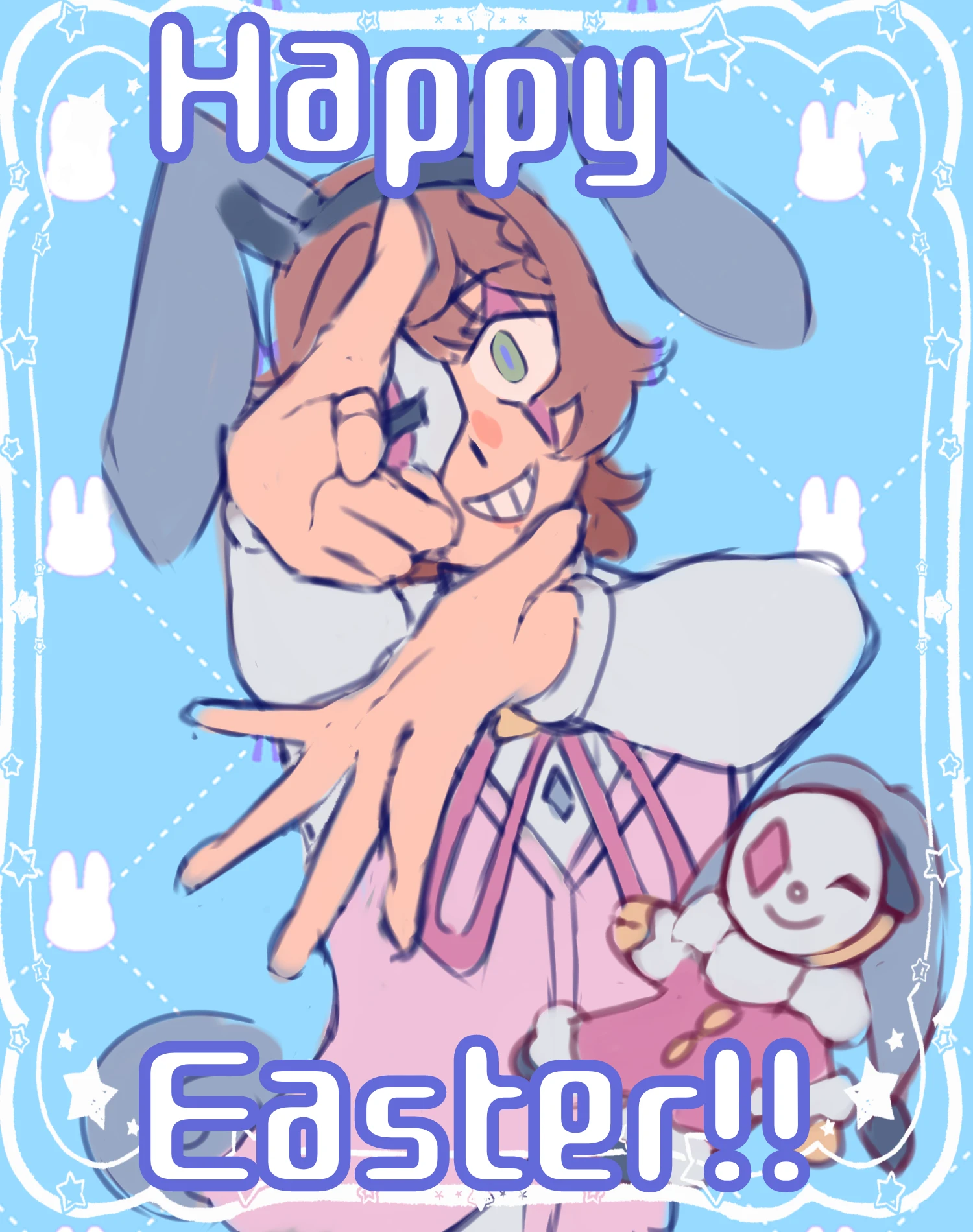 Easter (lazy)Drawing + me and my friend making fun of my son comparing ...