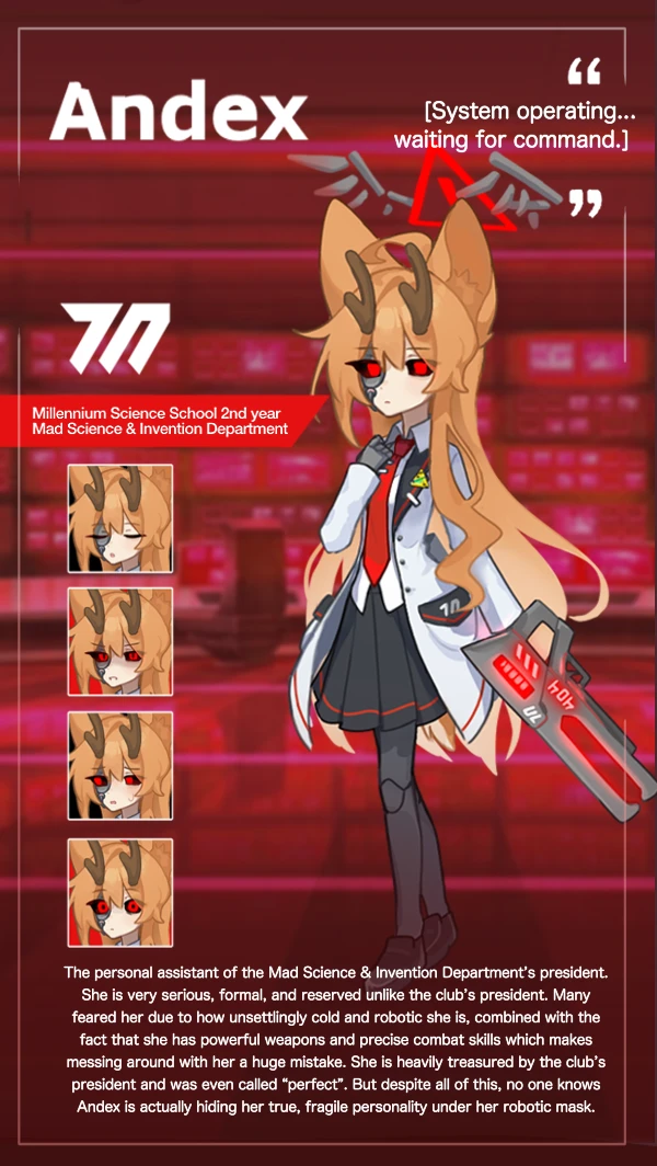 Andex as a Blue Archive student (・ω