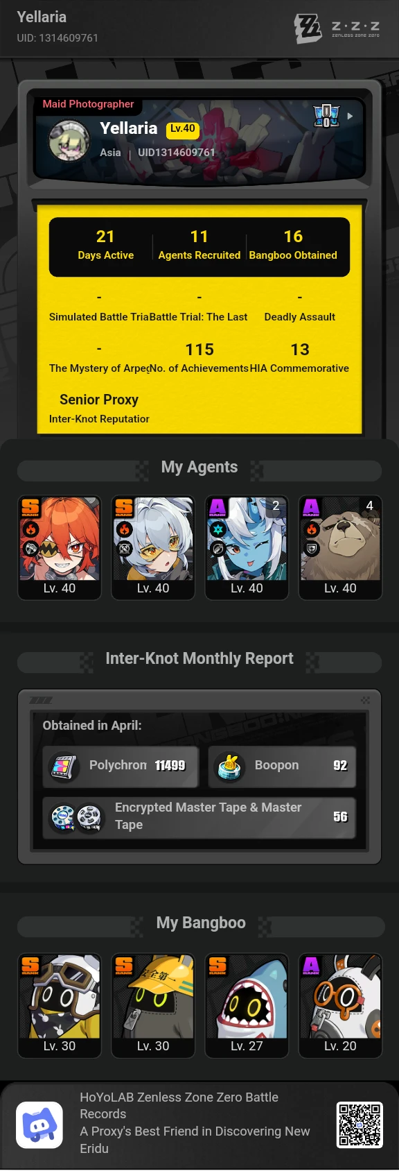 Daily ZZZ of me. ️💛 Zenless Zone Zero | HoYoLAB