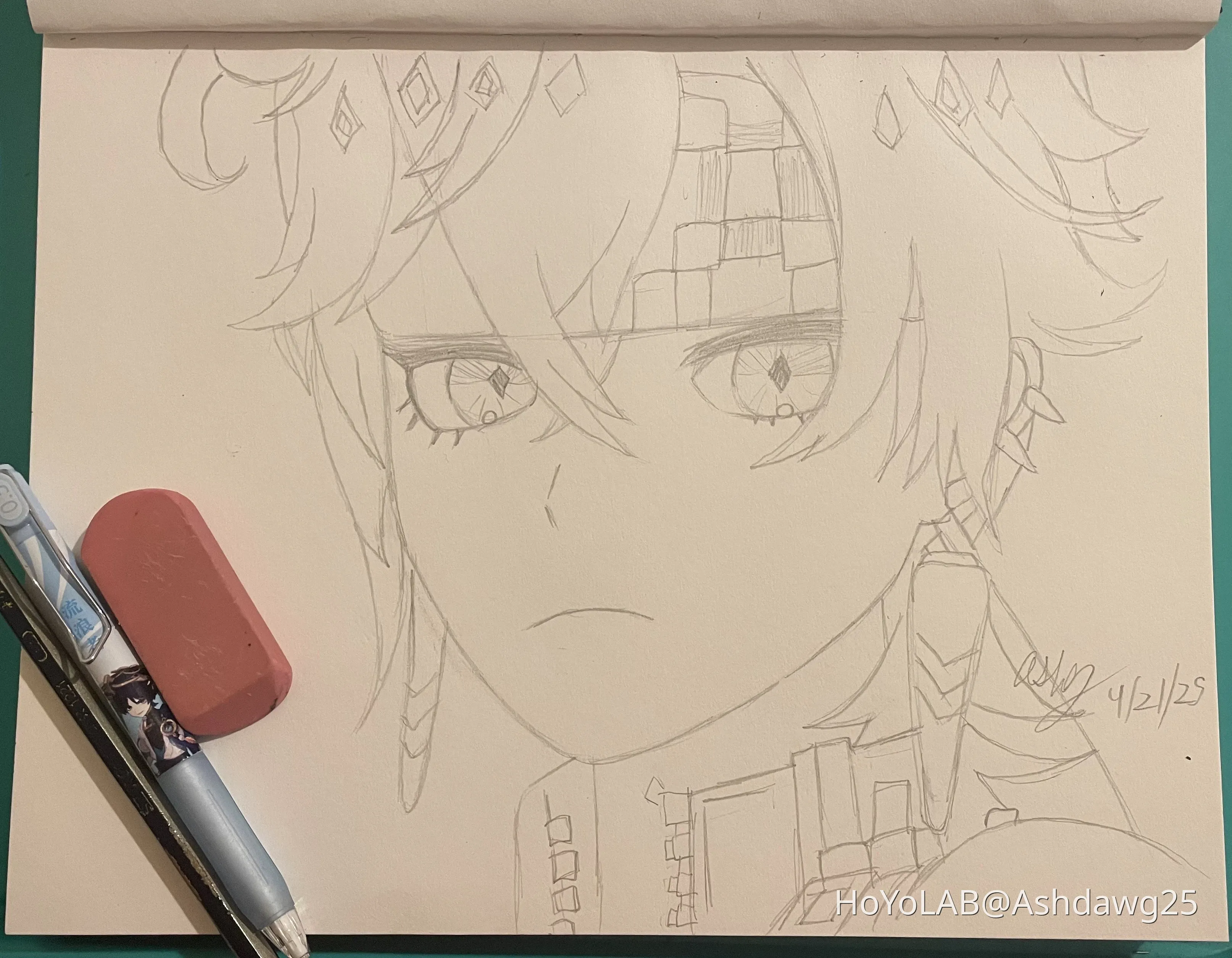 Trying to draw Kinich on paper 🙃 Genshin Impact | HoYoLAB