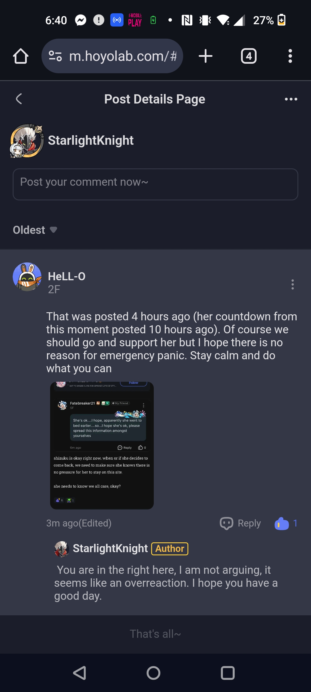 Thank you HeLL-O | HoYoLAB