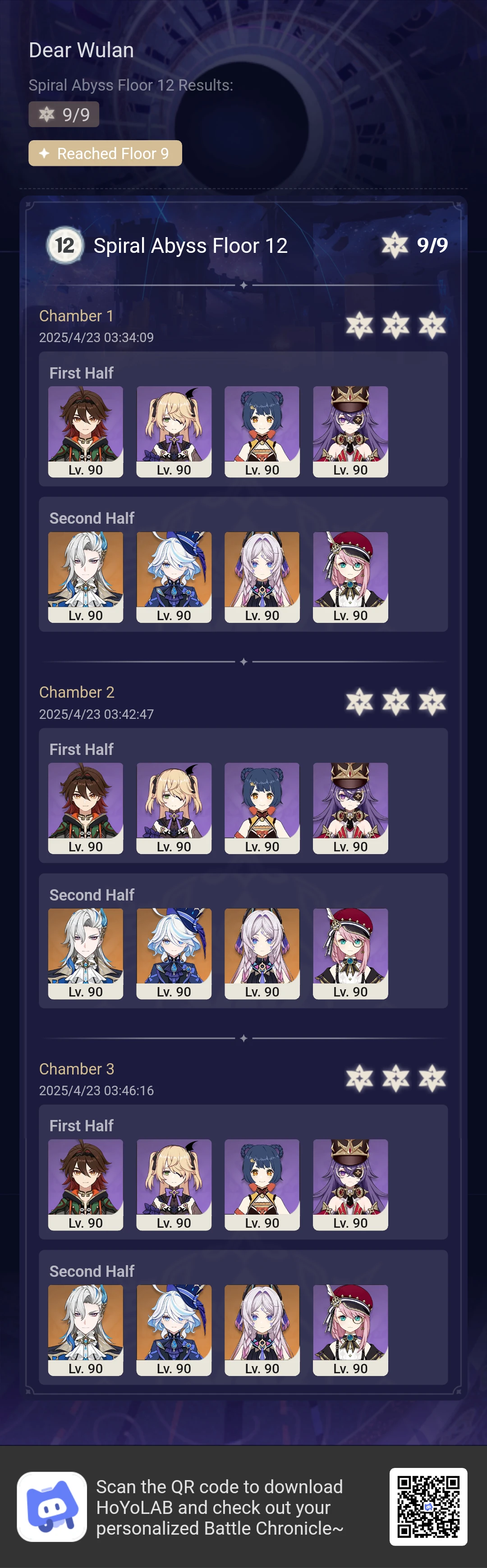 I really wanted to do this abyss without natlan characters on the 1st ...