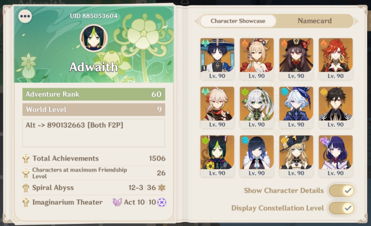 My Main and Alt Progress so far Genshin Impact | HoYoLAB