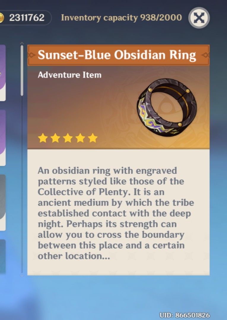 Location To use sunset-blue Obsidian Ring💍 Genshin Impact | HoYoLAB