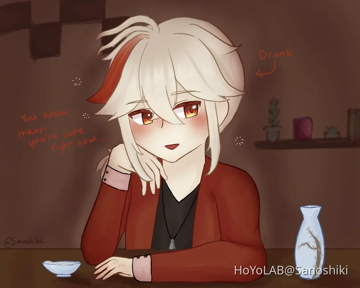 HikaKazu comic - Kazuha made Hikari blush while being drunk. (Modern AU ...