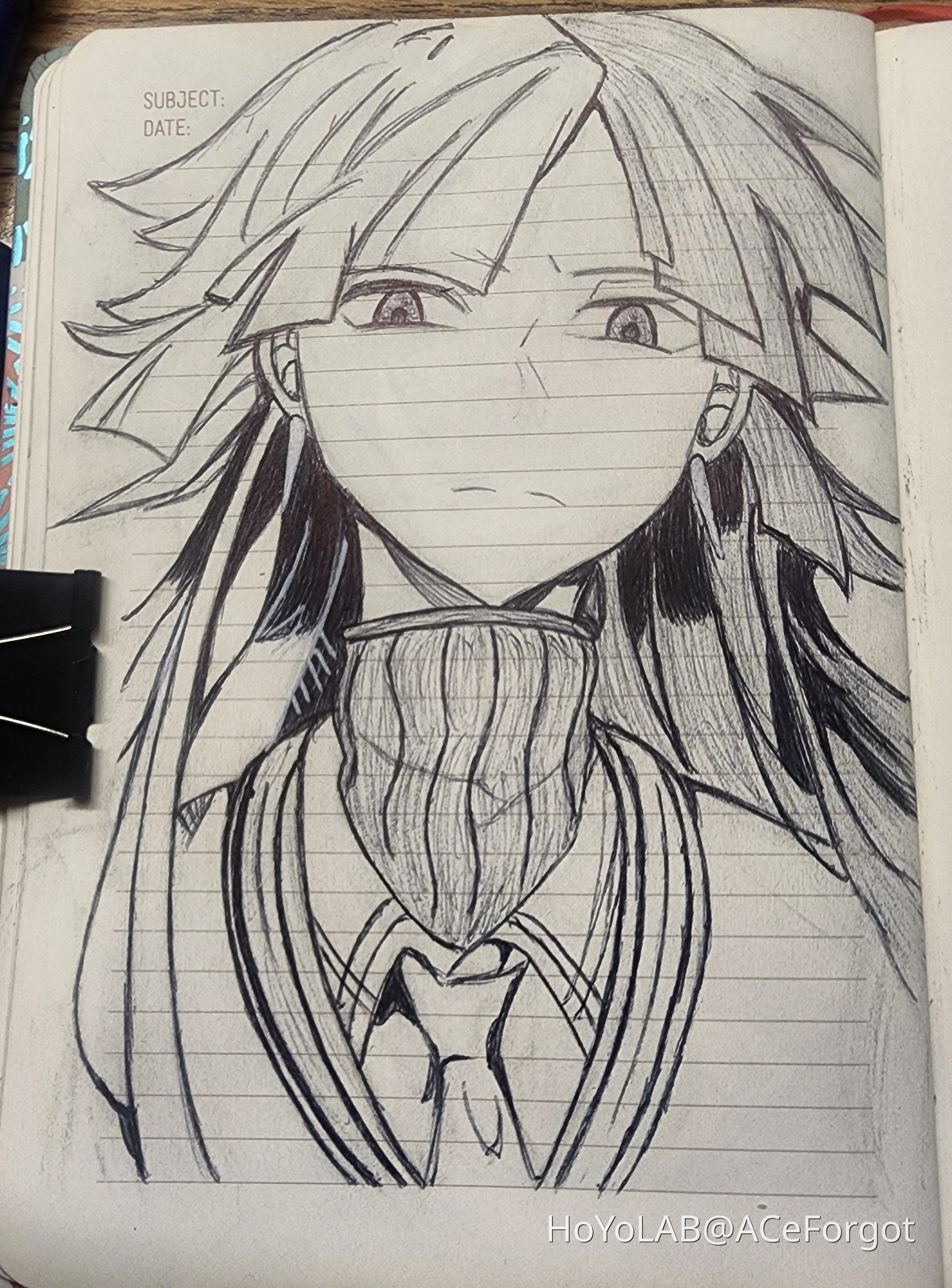 Pen drawing of Sigma from Bsd | HoYoLAB