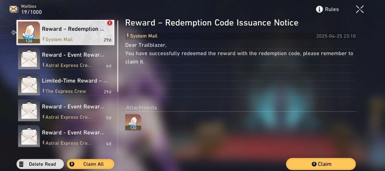 HSR: New 120💎 Code 3.2 ver (Anniversary) Honkai: Star Rail | HoYoLAB