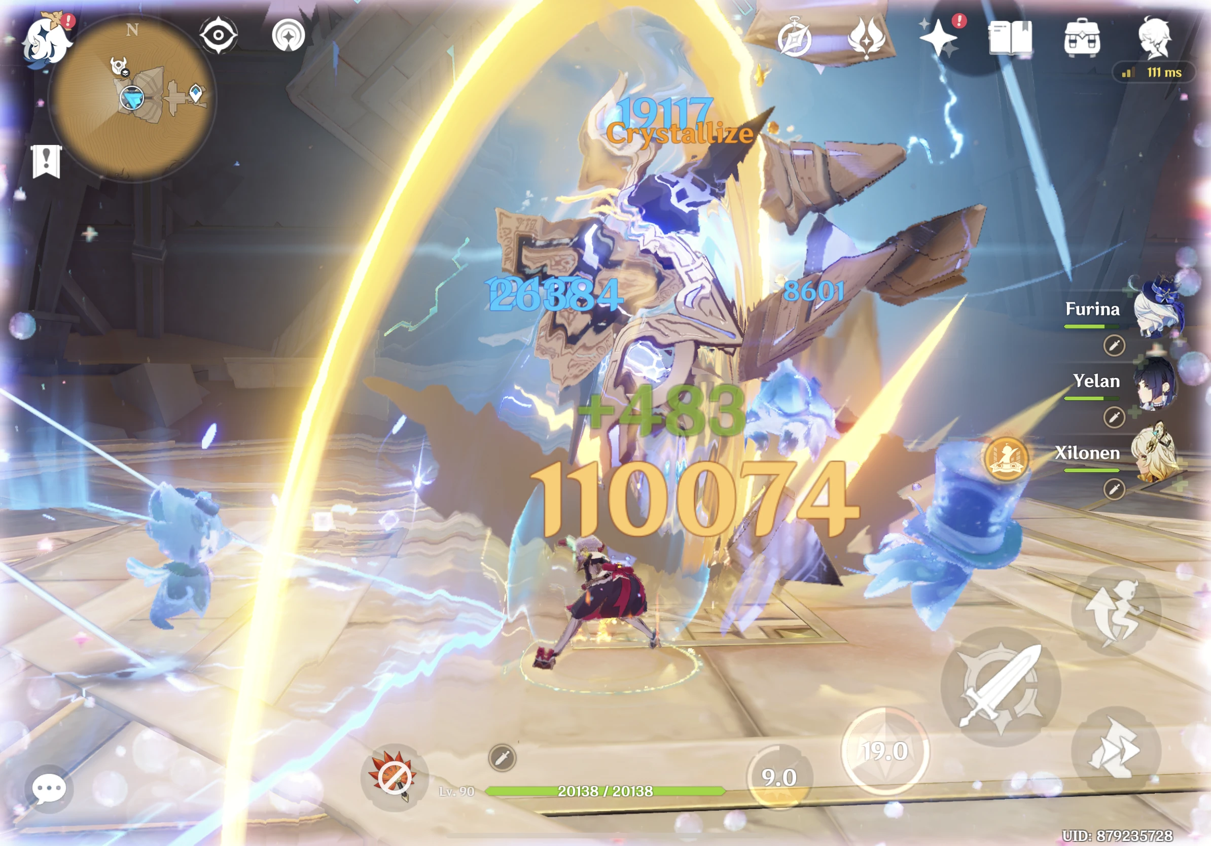 Noelle C6 - Xilonen C2 with Yelan (110K) vs Gorou C6 team (128K)‼️ No ...