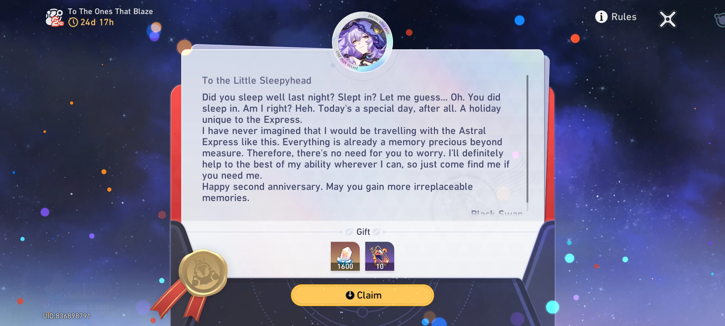 I GOT MY WIFE LETTER! I LUV YOU FOREVER MY WIFEY Honkai: Star Rail | HoYoLAB