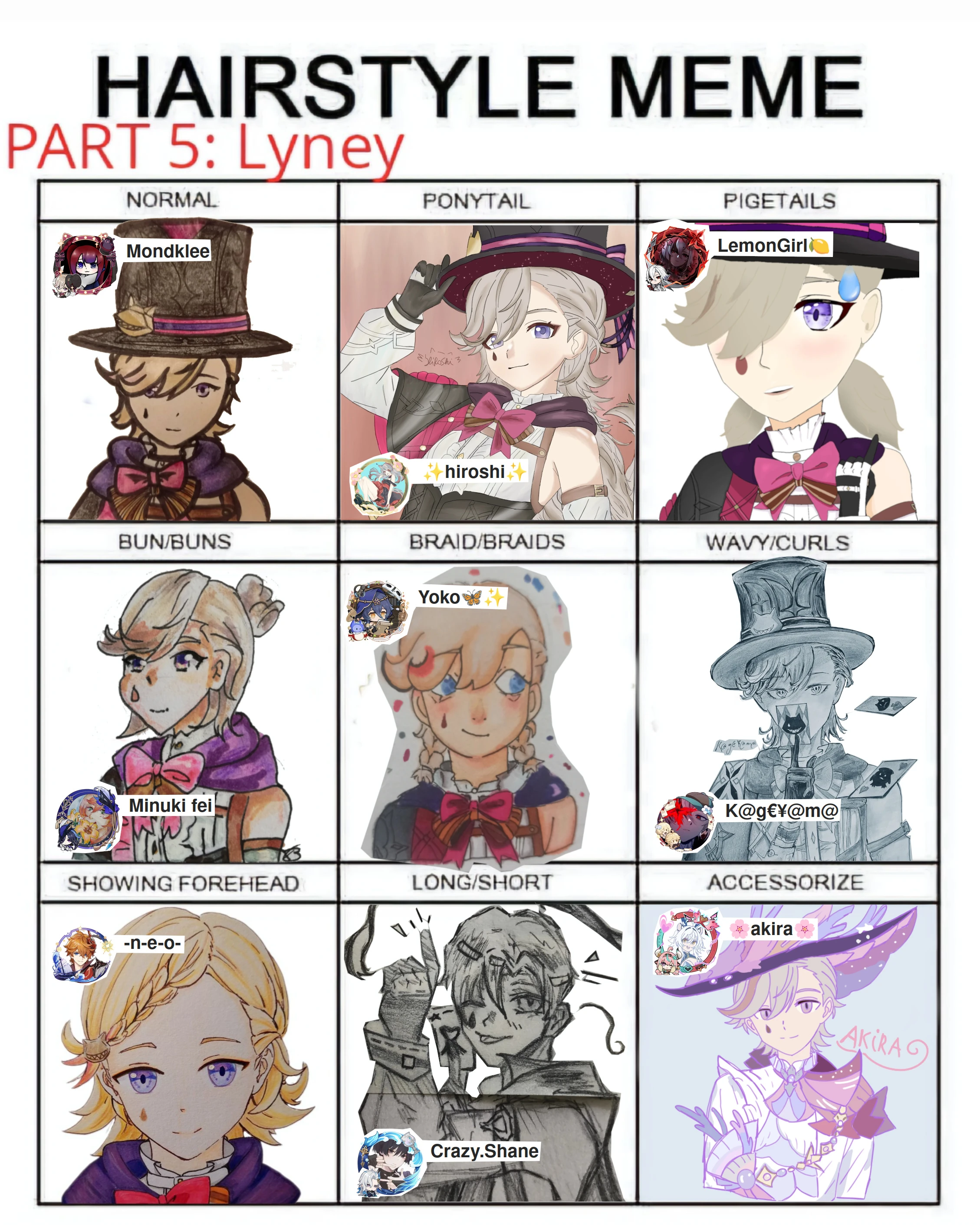 Project Challenge: Hairstyle Meme: Part 5 Lyney Genshin Impact | HoYoLAB