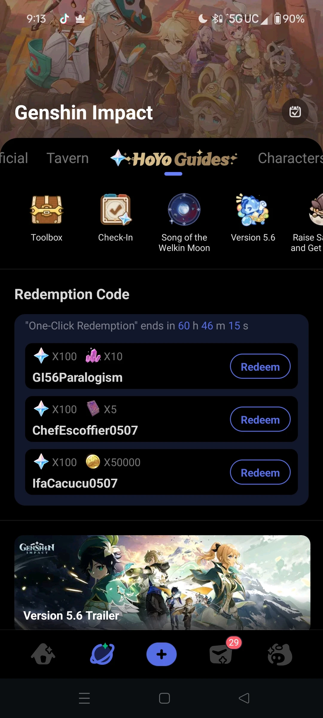 5.6 Redemption codes Genshin Impact | HoYoLAB