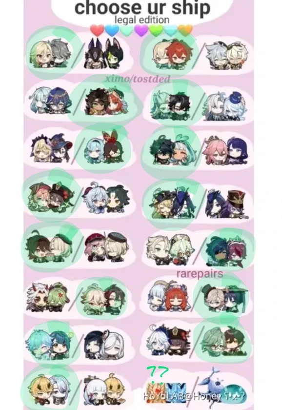Choose your Genshin ships