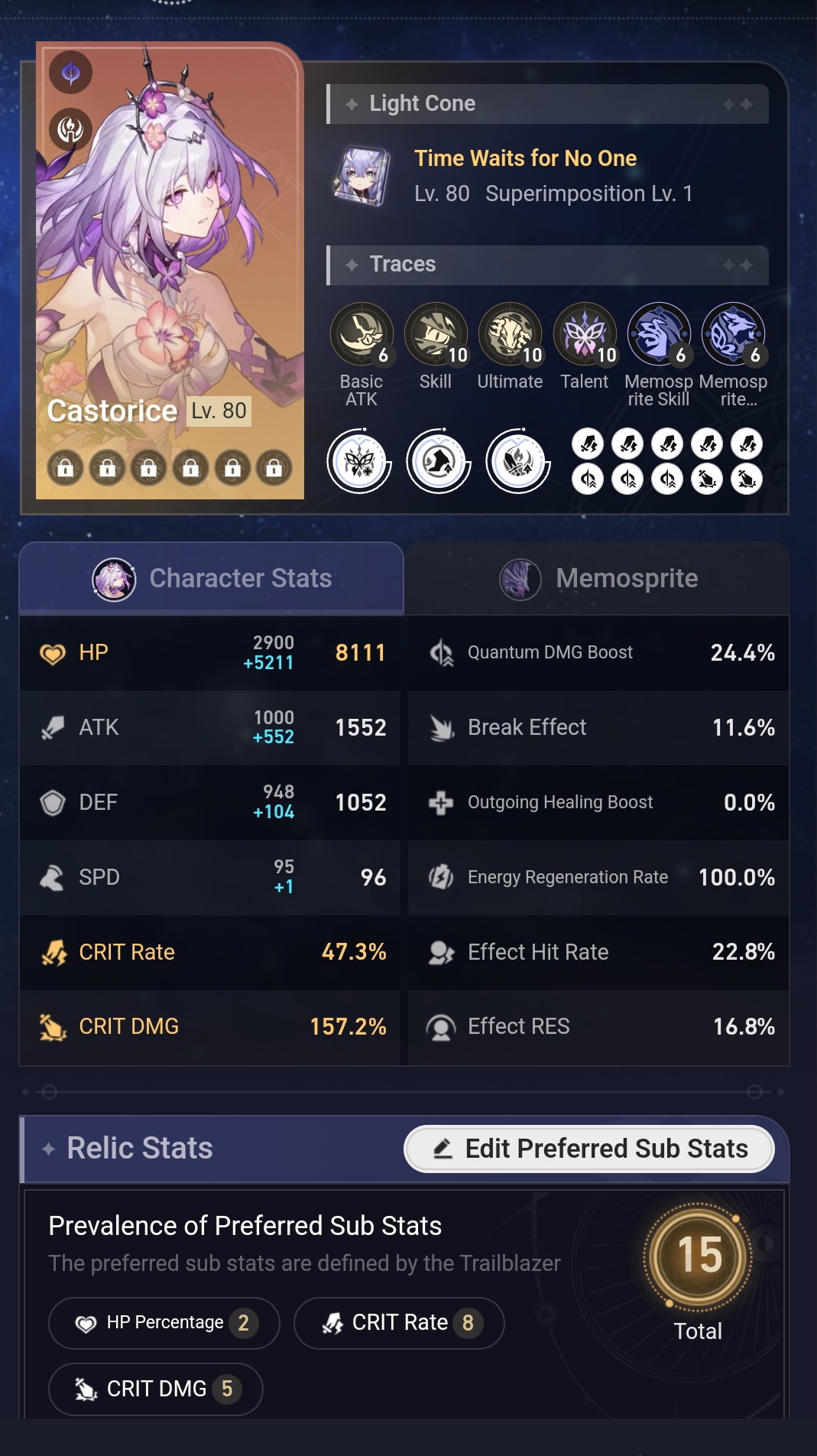 R these stats ok for Castorice? Honkai: Star Rail | HoYoLAB
