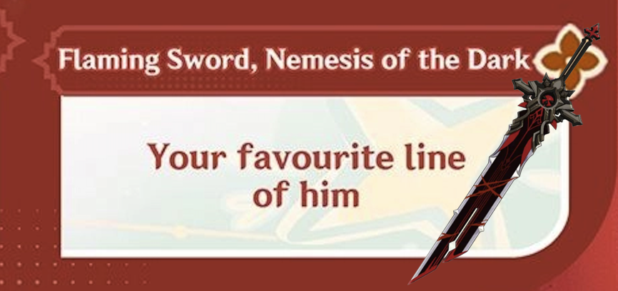 Diluc Birthday Recommendation Challenge: Flaming Sword, Nemesis of the ...