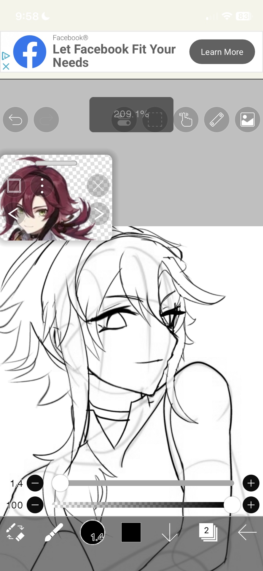 Heizou drawing I hope to finish :3 (this sketch is incomplete + zoomed ...