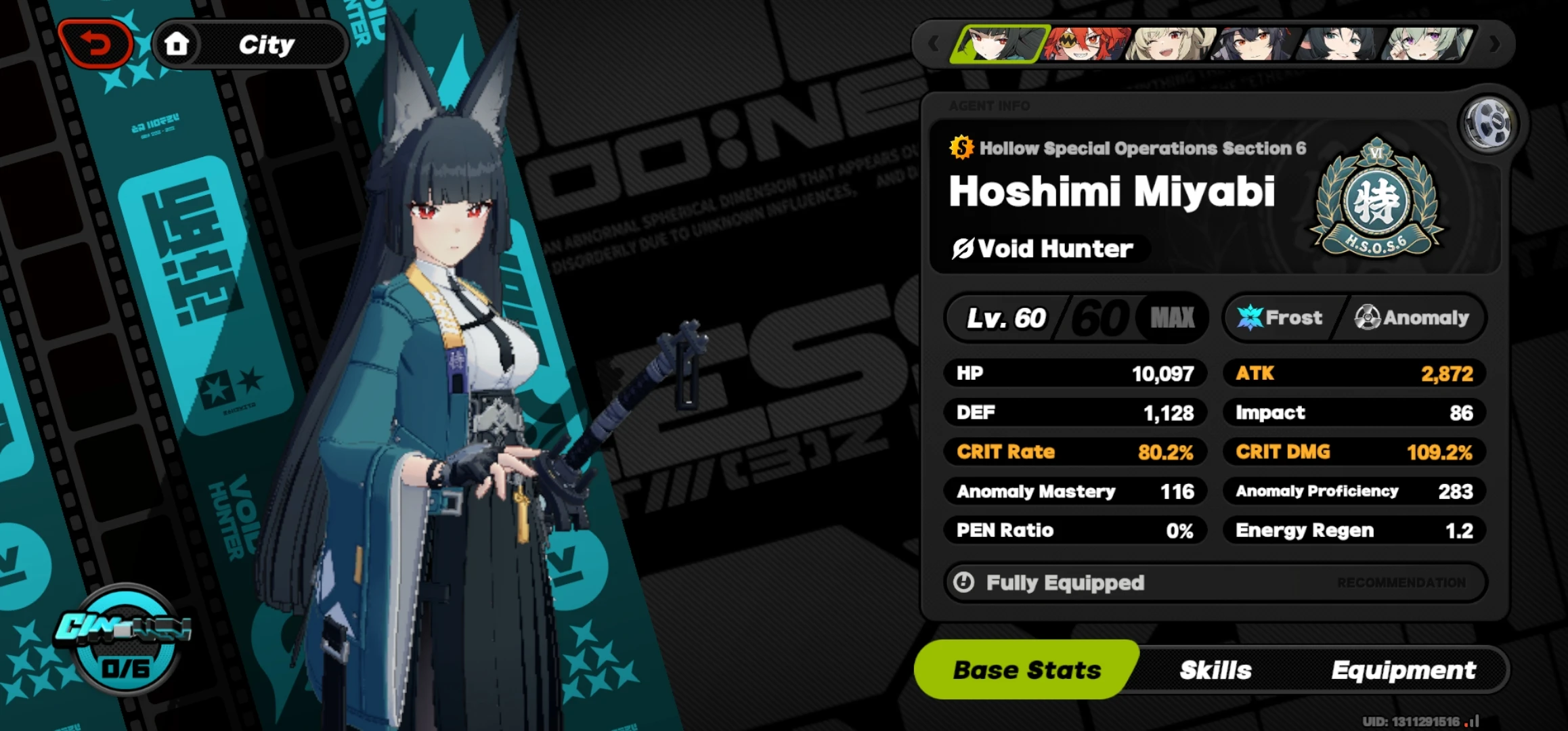 My ZZZ stats and builds of the characters I mostly use as an F2P ...