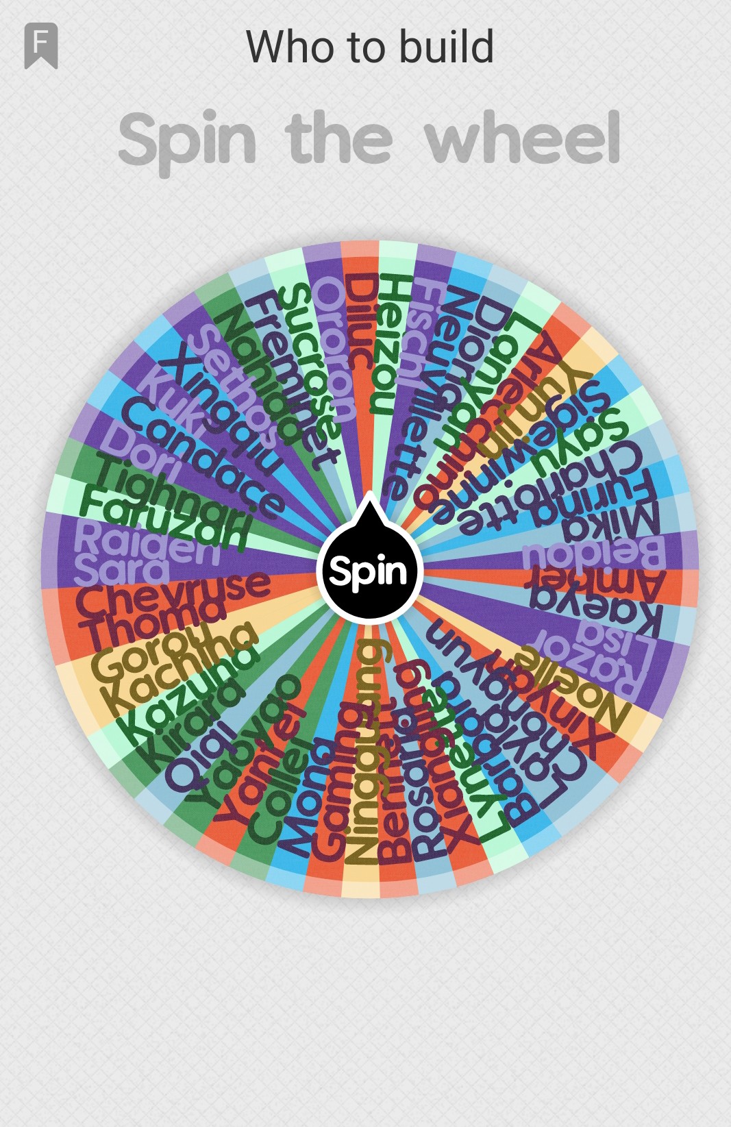 Spin the wheel build thingy idk Genshin Impact | HoYoLAB