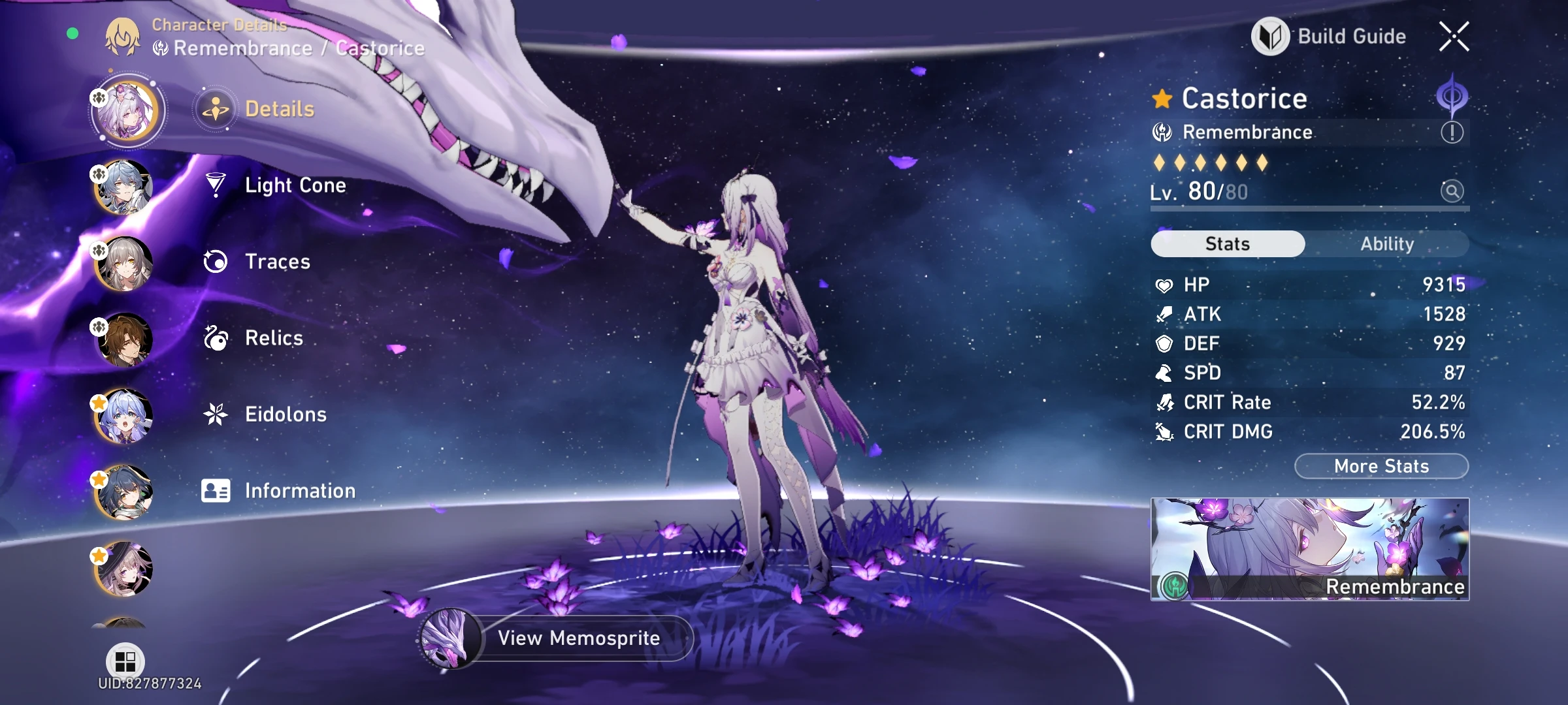 F2P Castorice Build Complete Honkai: Star Rail | HoYoLAB