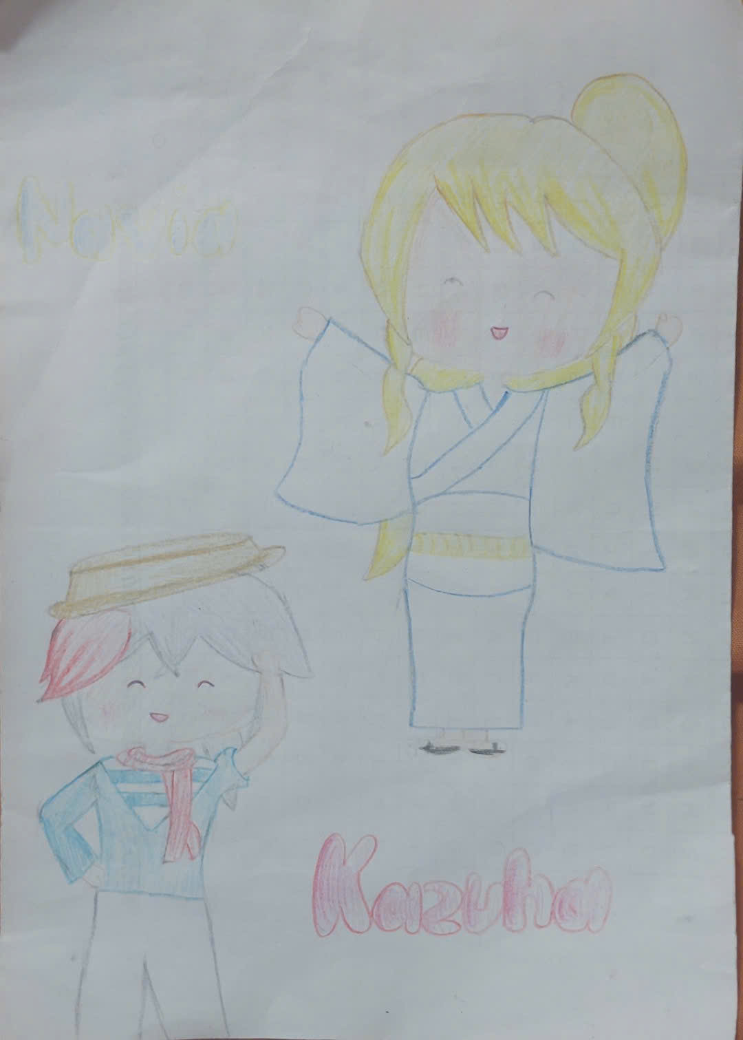 Drawing Navia and Kazuha... but I can't draw (traditional) Genshin ...