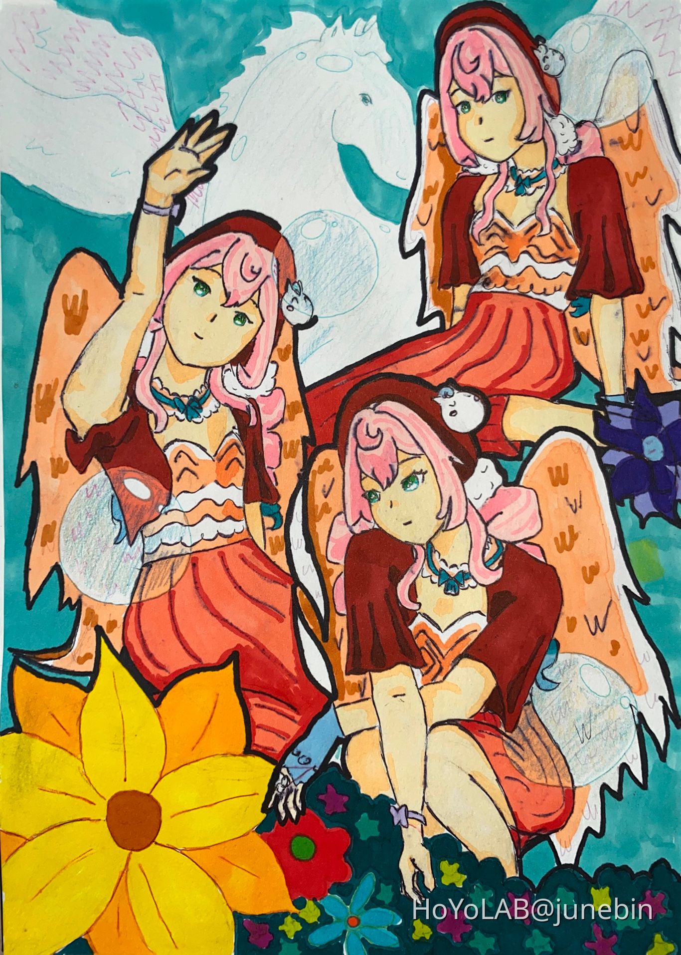 day 12 drawing hyacine everyday to manifest luck for her banner Honkai ...