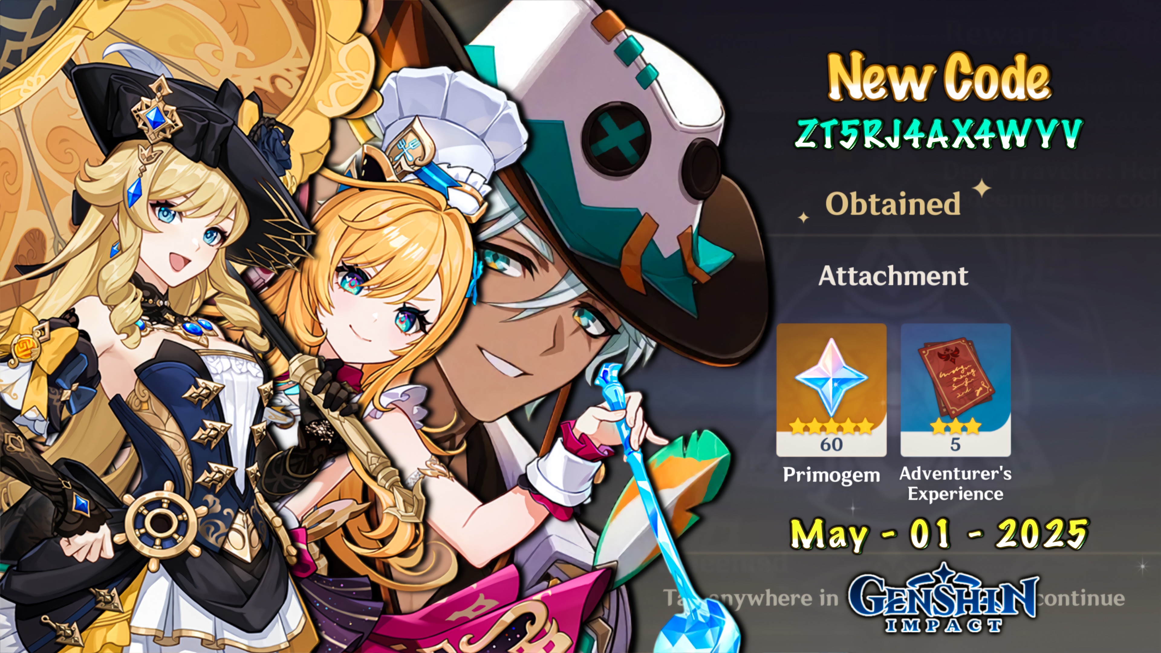 HELLO TRAVELERS, NEW REDEEM CODE - 60 Primogems - Genshin Impact 5.6 ...