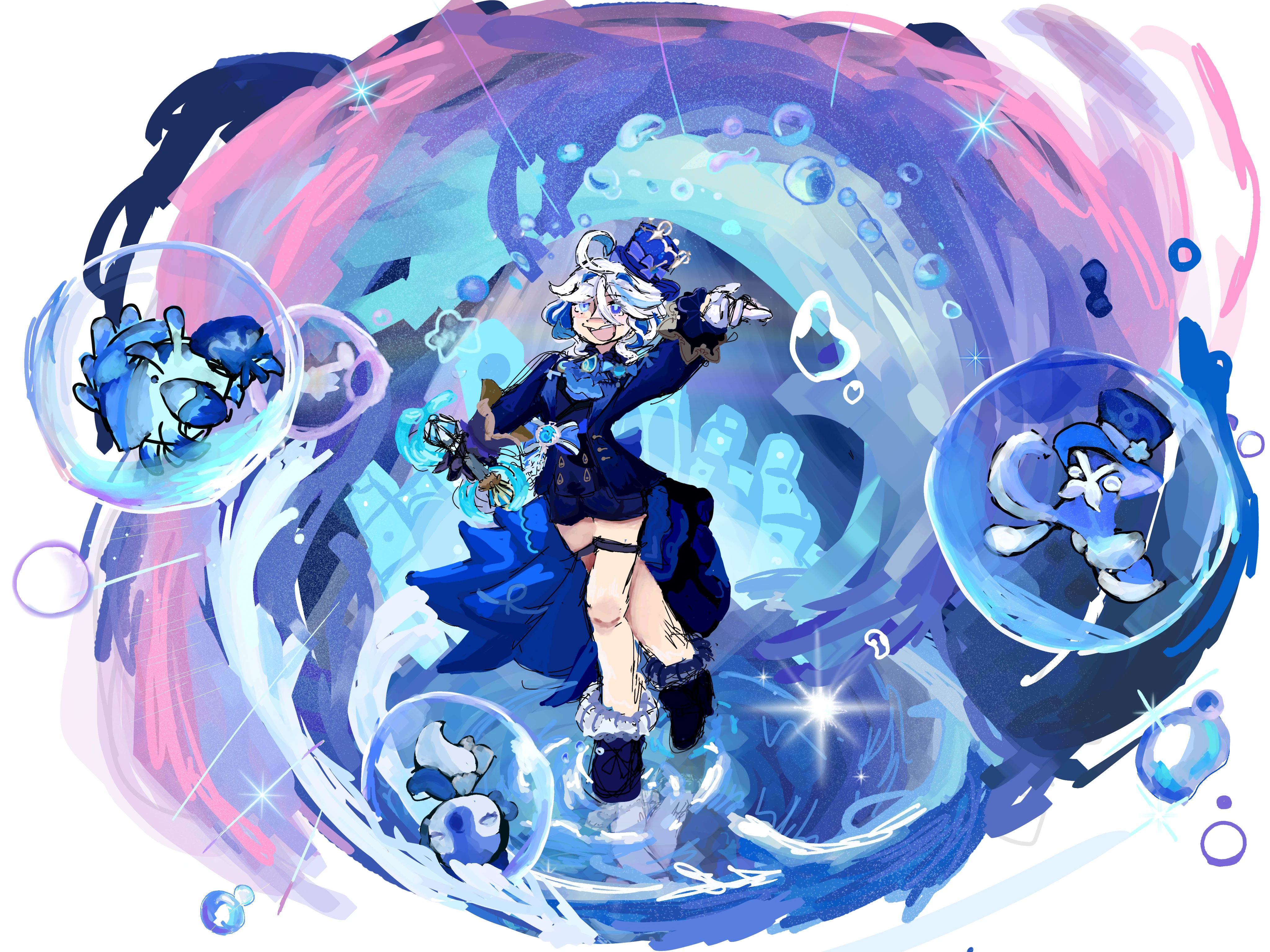 Furina splash art in my style!1! Genshin Impact | HoYoLAB