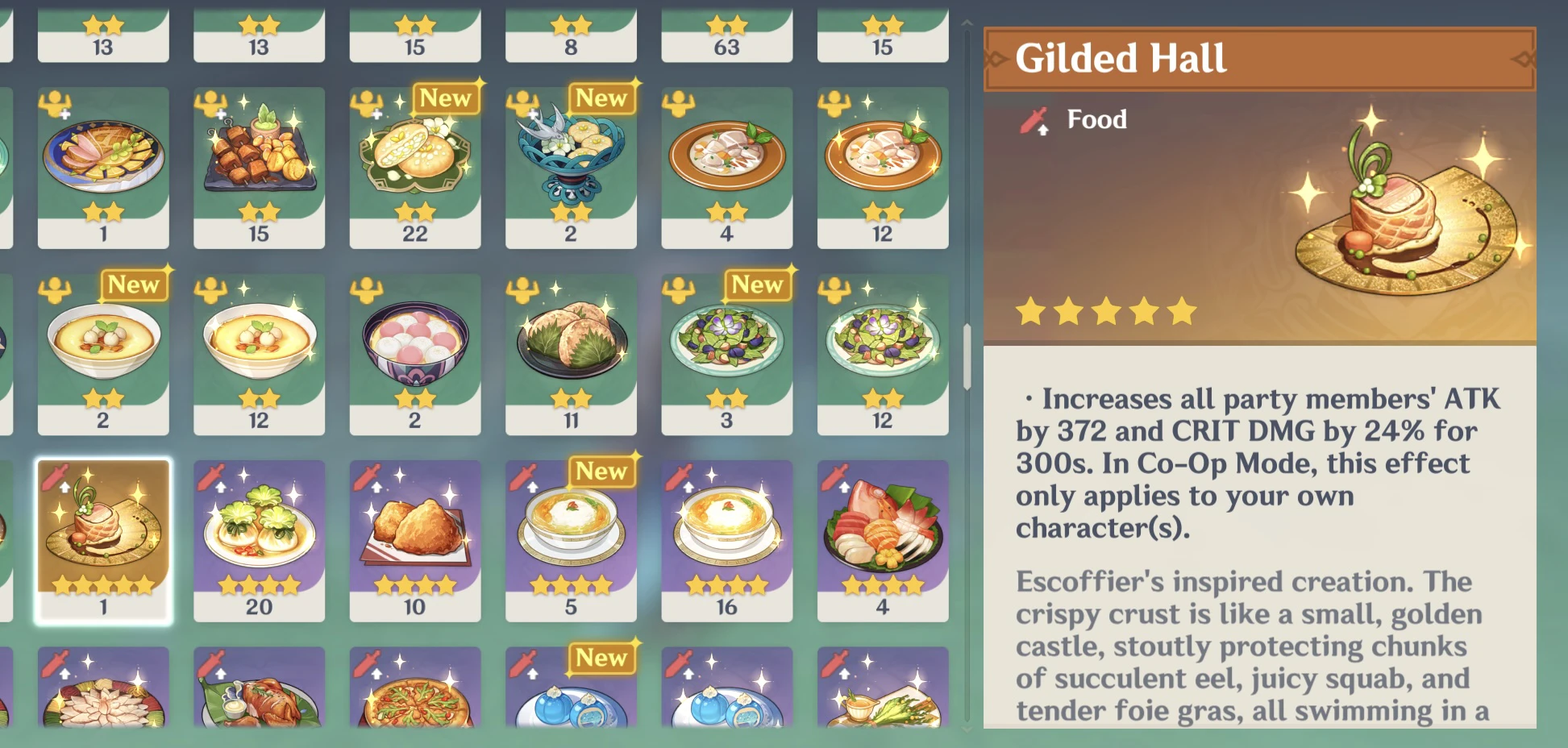 Escoffier makes 5 & 4 star food! Genshin Impact | HoYoLAB