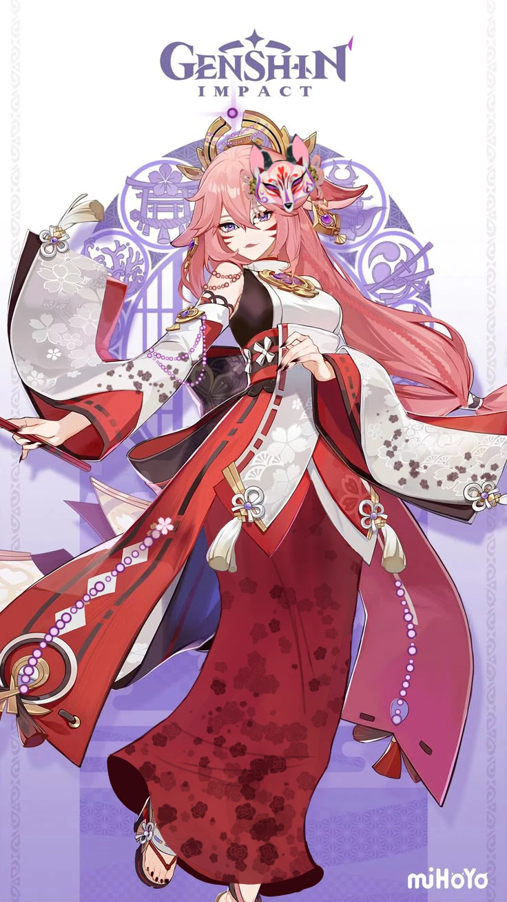 Yae Miko Re-design🦊🌸💜 Genshin Impact | HoYoLAB