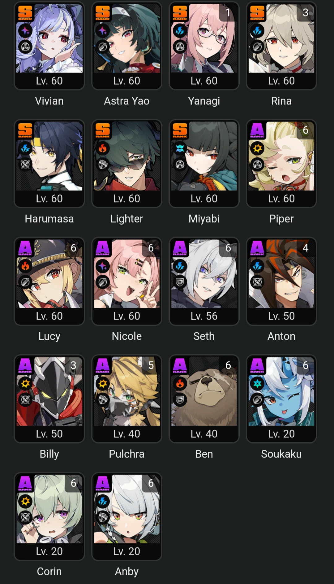 Day one of getting all my ZZZ characters to 60. Zenless Zone Zero | HoYoLAB